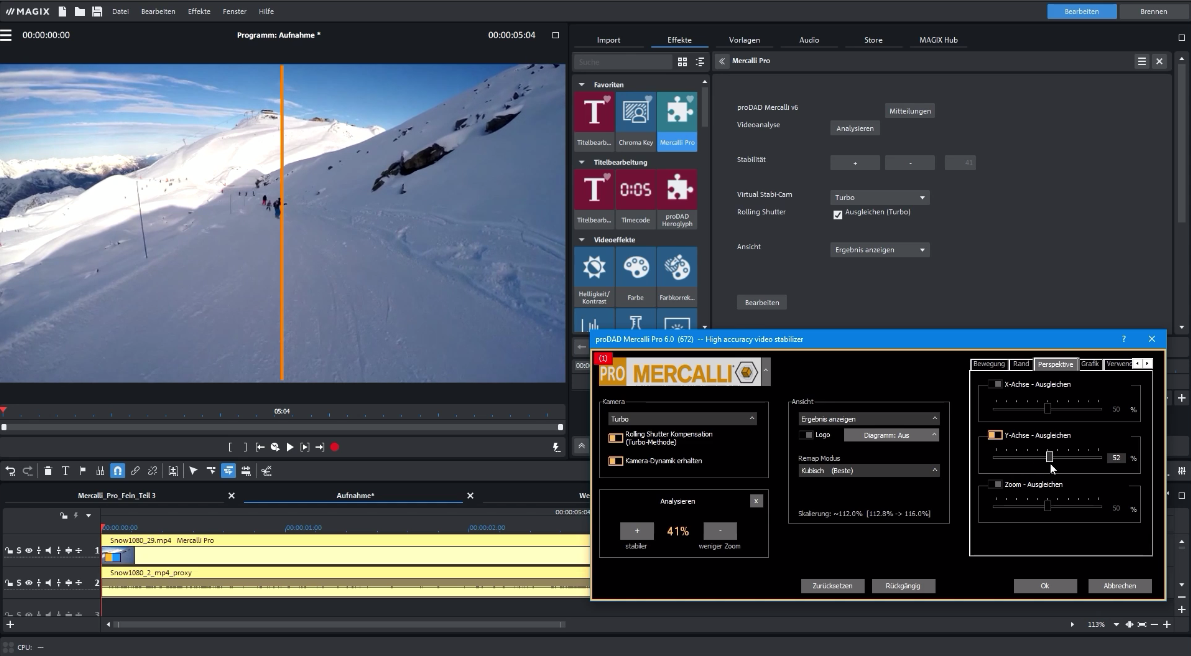 MAGIX und proDAD Mercalli V6 - VitaScene V5 - ReSpeedr