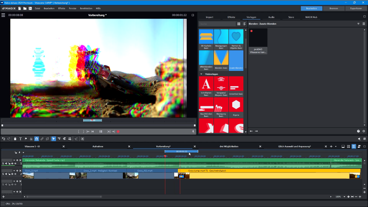 MAGIX und proDAD Mercalli V6 - VitaScene V5 - ReSpeedr